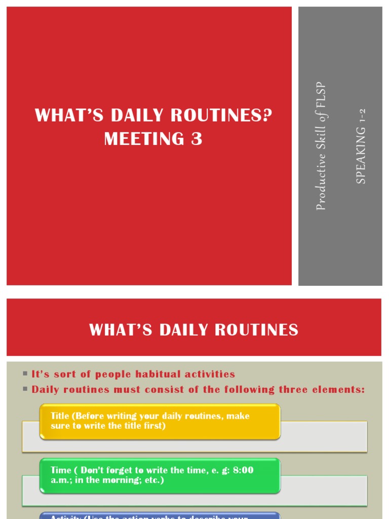 Speaking-Daily Routines | PDF | Verb | Human Communication