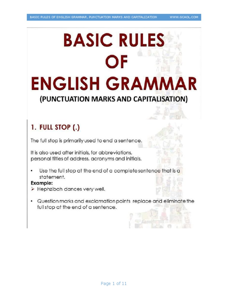 English Grammar and Punctuation Guide | PDF