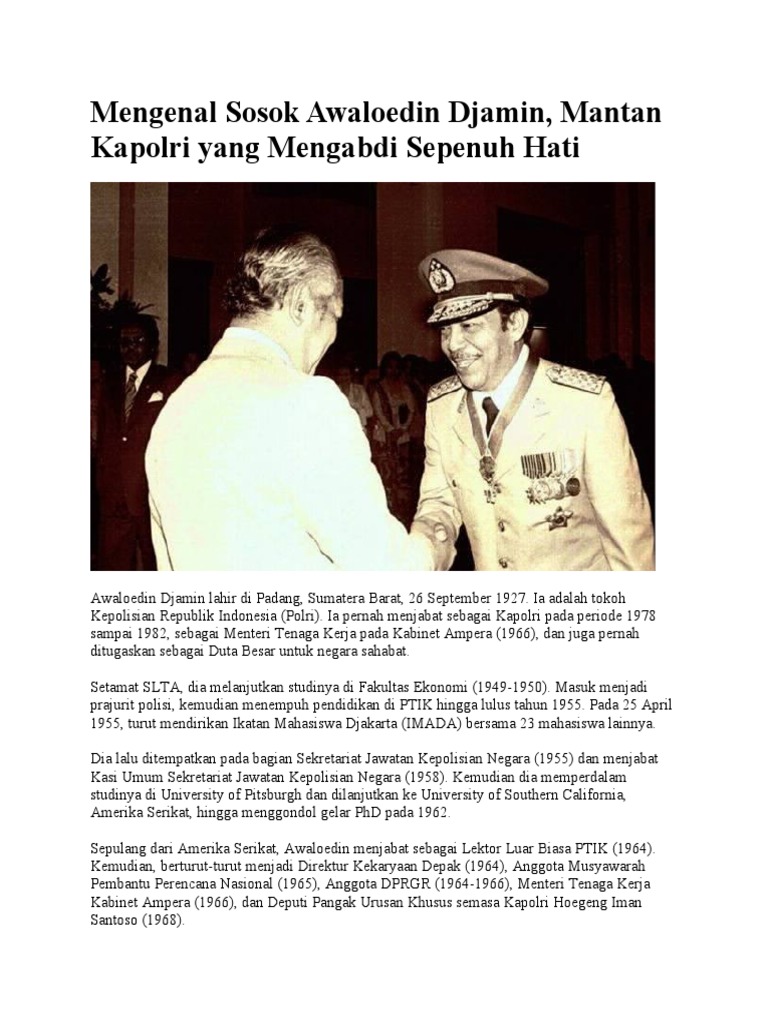 Mengenal Sosok Awaloedin Djamin | PDF