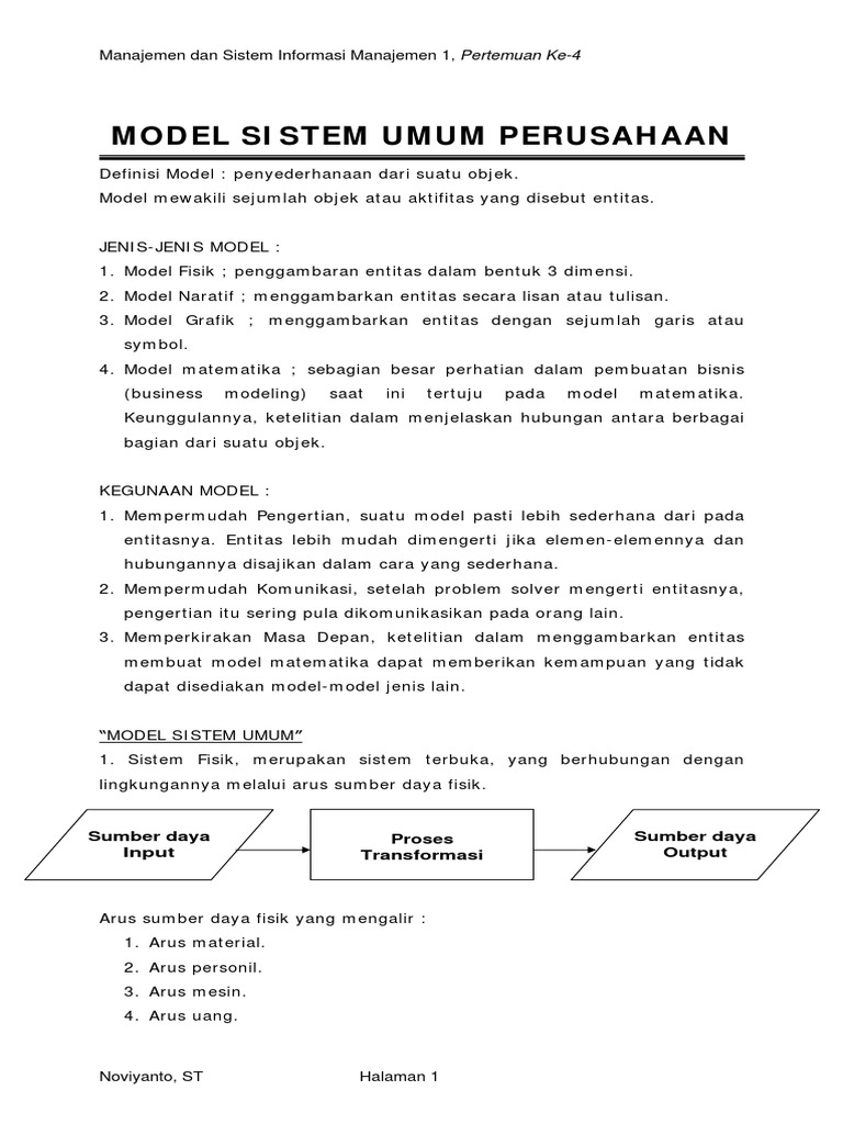 4 Model Sistem Umum Perusahaan | PDF | Komputer