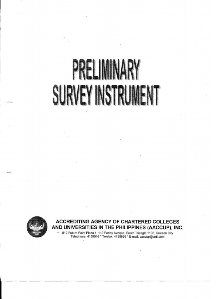 Preliminary Survey Instrument | PDF