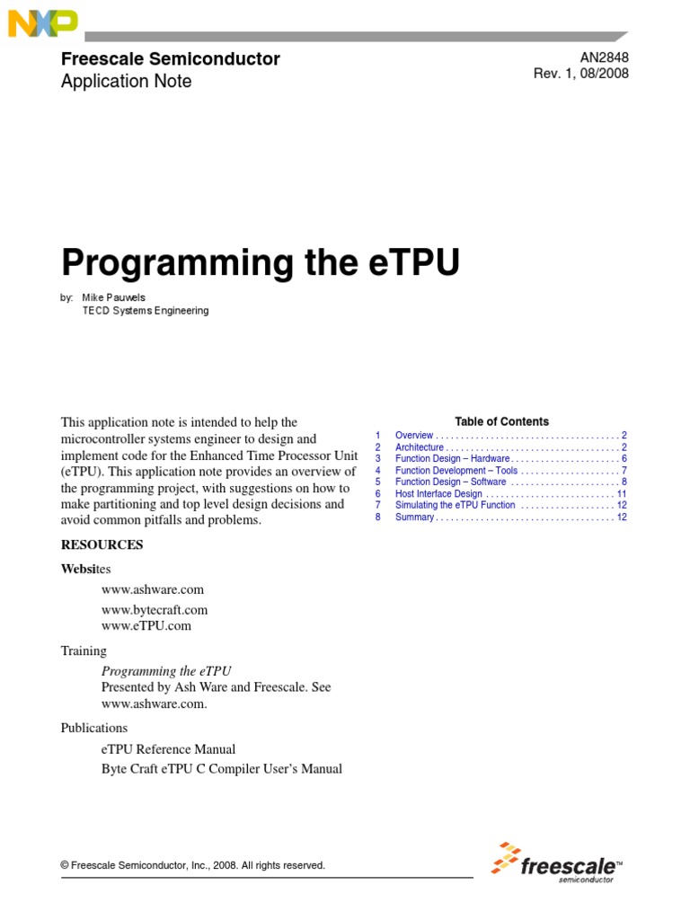 MPC5xxx Programming The eTPU | PDF | Subroutine | Microcontroller
