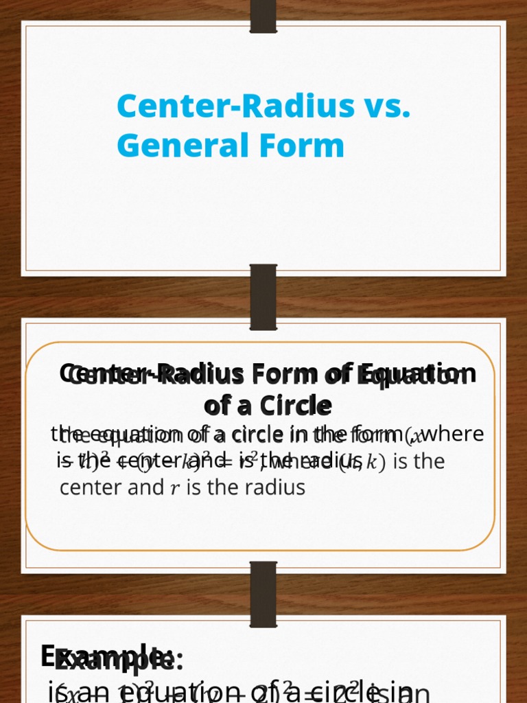 03 Center-Radius vs. General Form | PDF | Equations | Circle