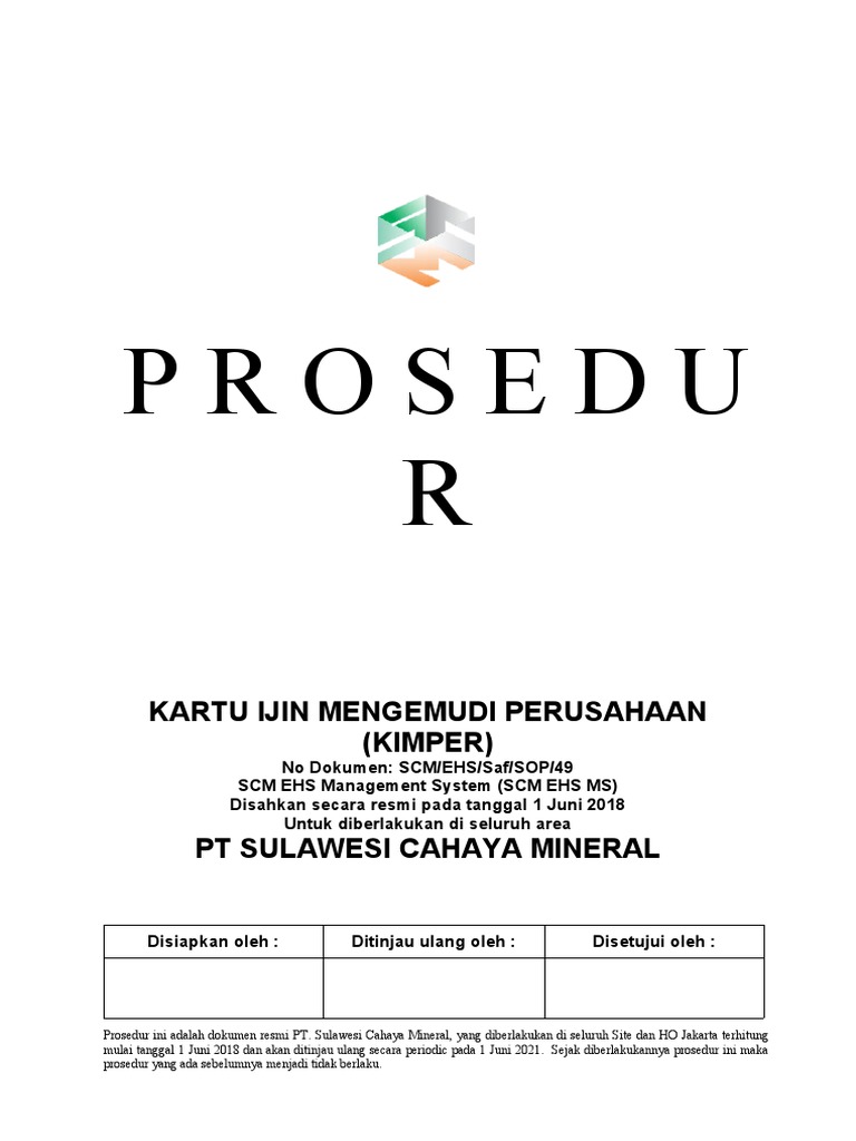 Prosedur Kartu Ijin Mengemudi KIMPER | PDF | Bisnis | Komputer