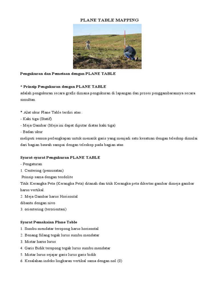 Plane Table Mapping | PDF