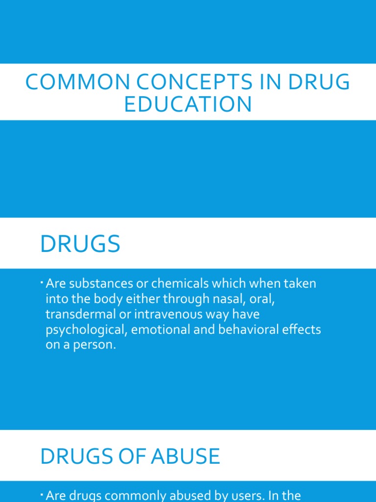 Health Concepts in Drugs | PDF | Self-Improvement
