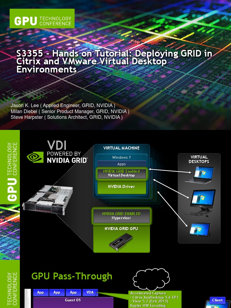 S3355 - Hands On Tutorial: Deploying Grid in Citrix and Vmware Virtual Desktop Environments ...