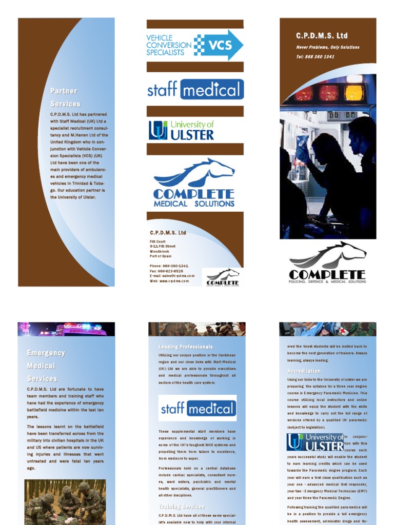Medical Brochure 1 v2 | PDF | Emergency Medical Technician | Paramedic