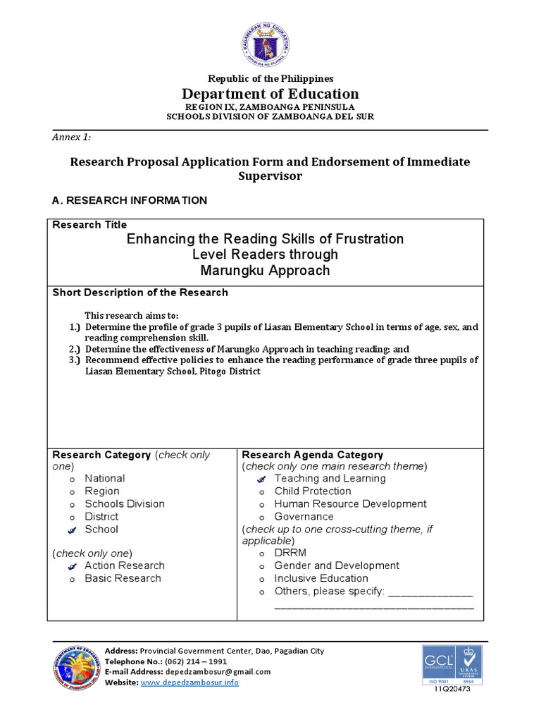 Department of Education: Enhancing The Reading Skills of Frustration ...