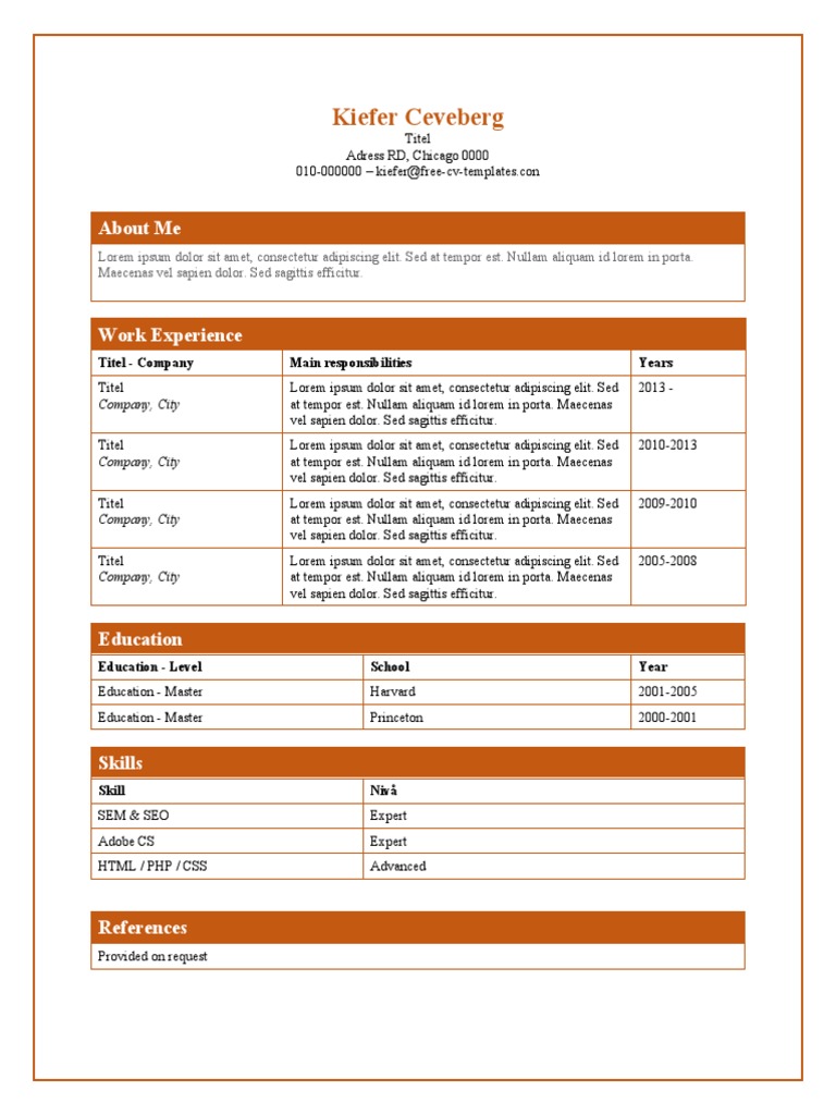 Free RESUME Template | PDF