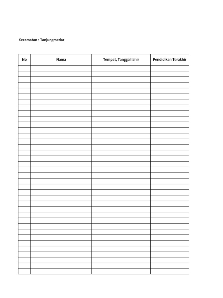 Form Data Ukg Dan Belum Ukg | PDF