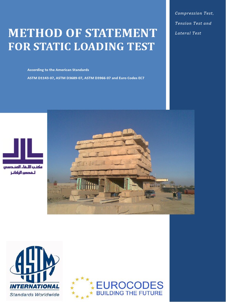 Method of Statement For Static Loading Test | PDF | Computer ...