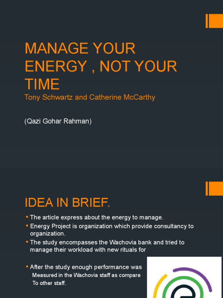 Managing Energy, Not Time: How Structuring Daily Routines Can Improve ...