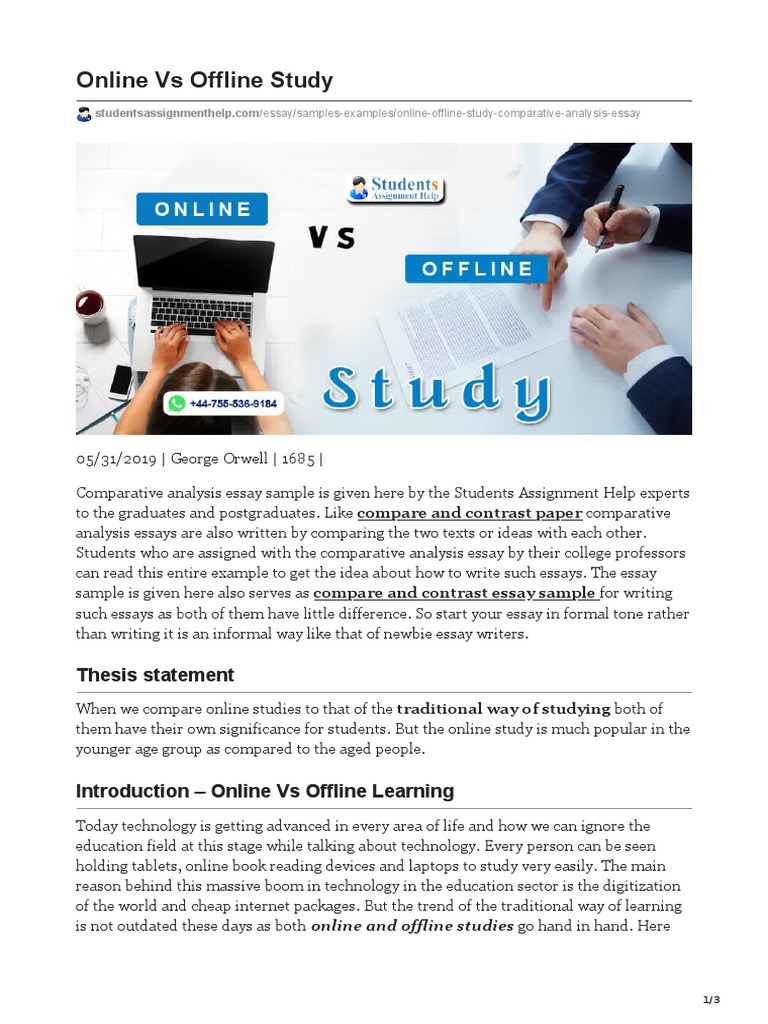 Online Vs Offline Study | PDF