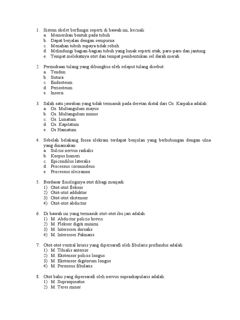 Muskulo Soal MCQ Imo Tahap 2 | PDF