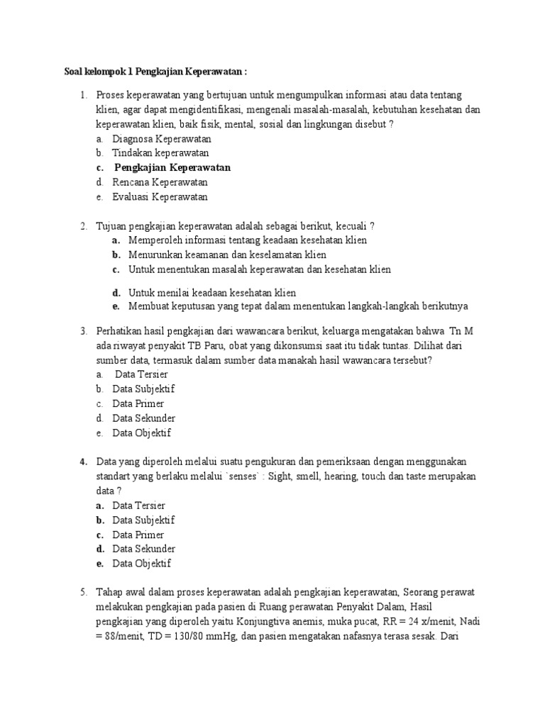 Soal Kel 1 Dan 2 | PDF