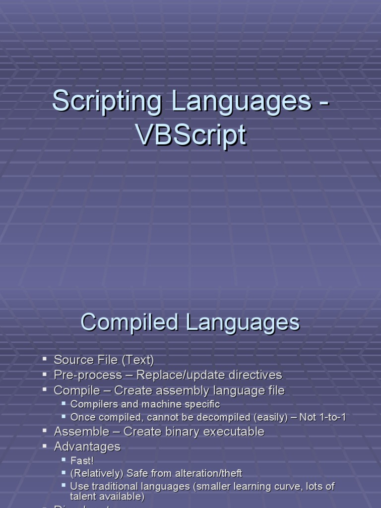 Vbscript Pdf Scripting Language Java Script