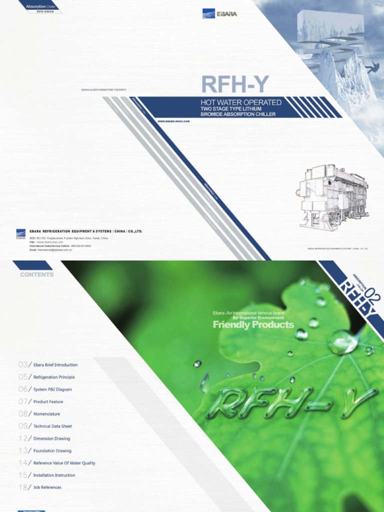 RFH Ebara Hot Water Absorption Chiller | PDF