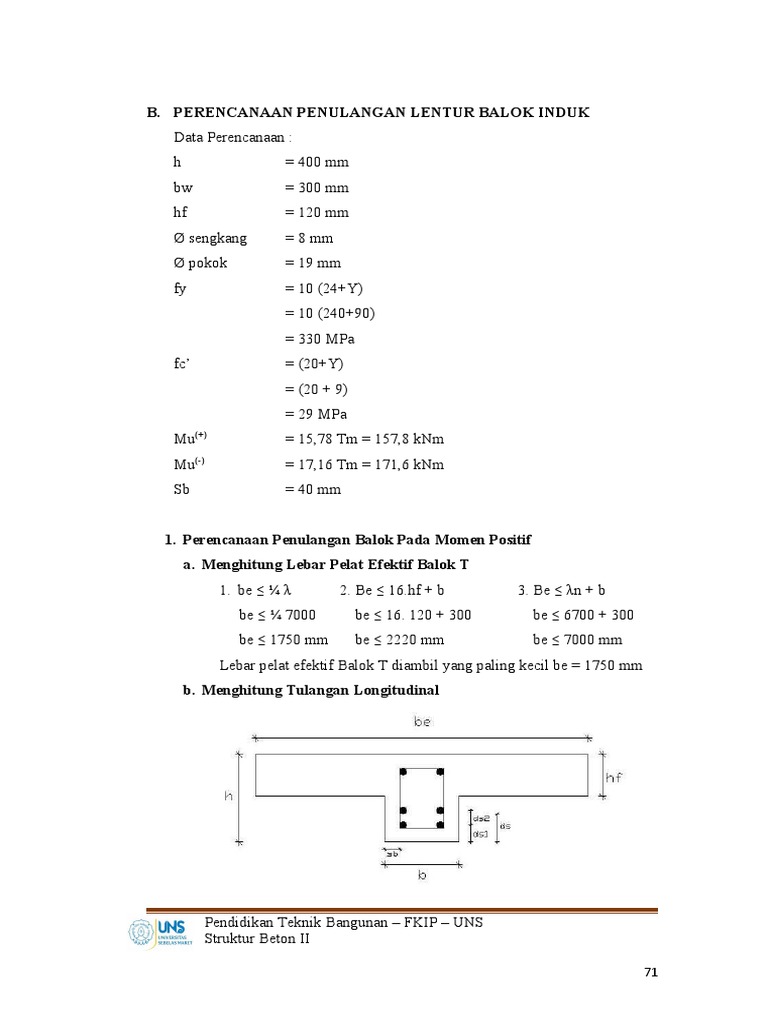 Bab Iv Portal Balok Induk Dan Sloof Kolom 2 | PDF