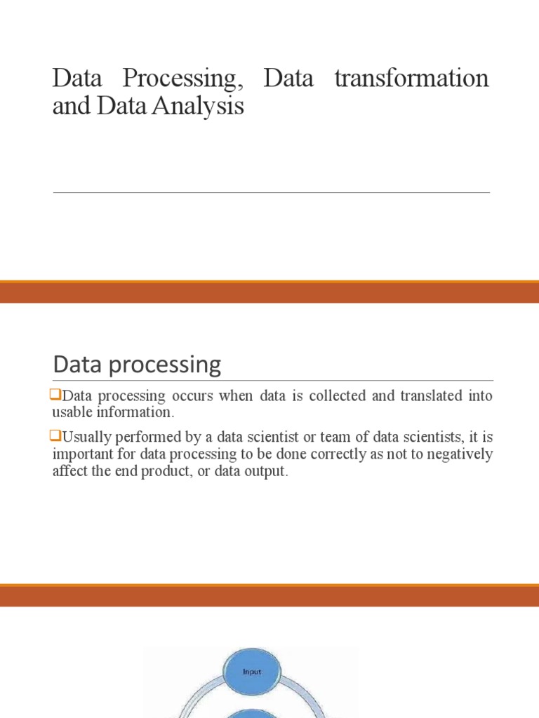 Data Processing, Data Transformation and Data Analysis | PDF | Data ...