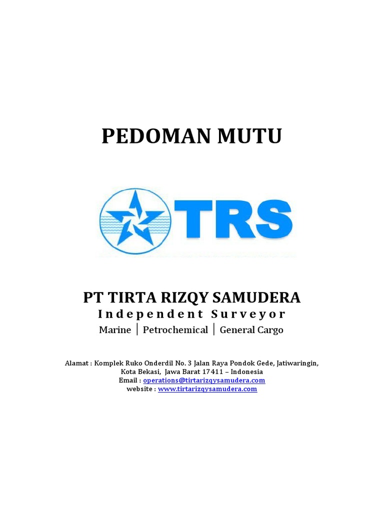 Cover Pedoman Mutu ISO 9001-2015 | PDF