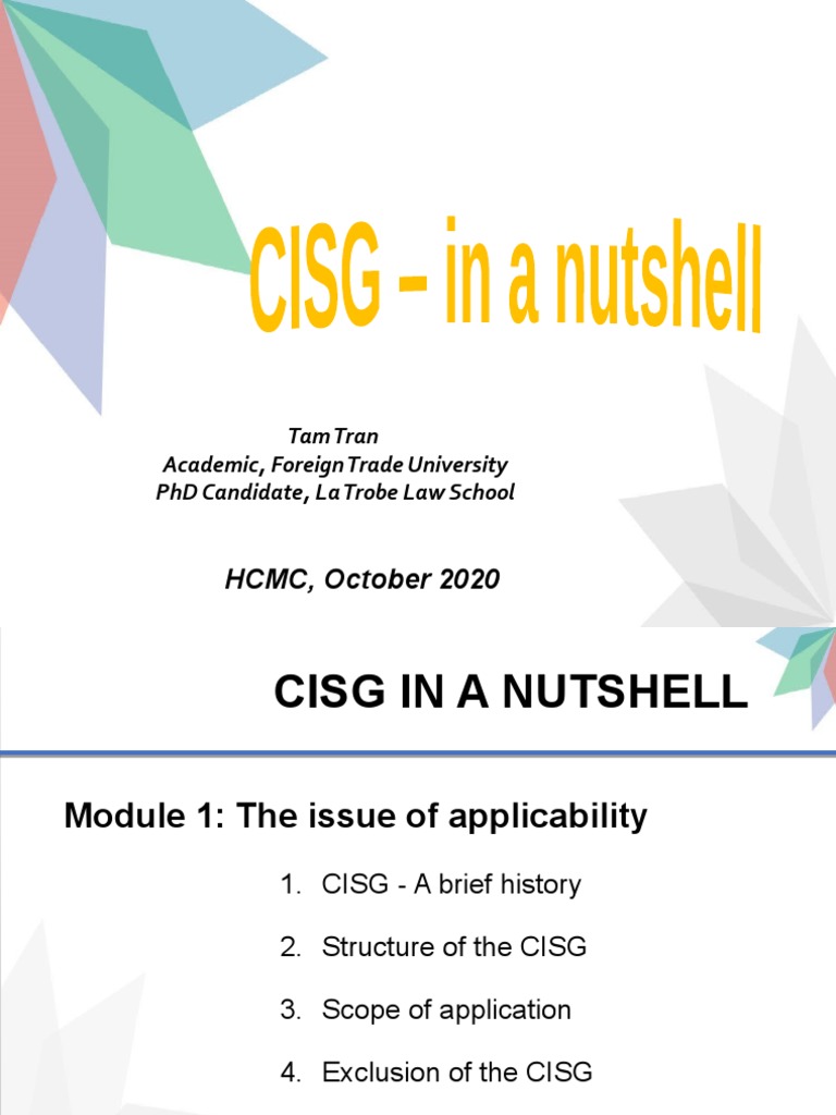CISG Module 1 - FTU | PDF | Private Law | Civil Law (Legal System)