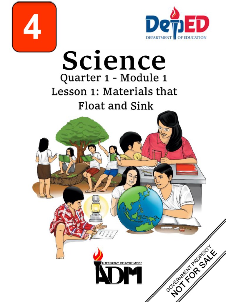 Science4 Q1 Mt Module 1 Lesson 1 Materials That Float Or Sink