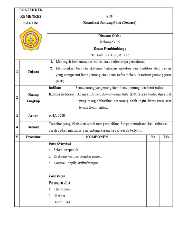 SOP Kelompok 15 - RJP-1 | PDF