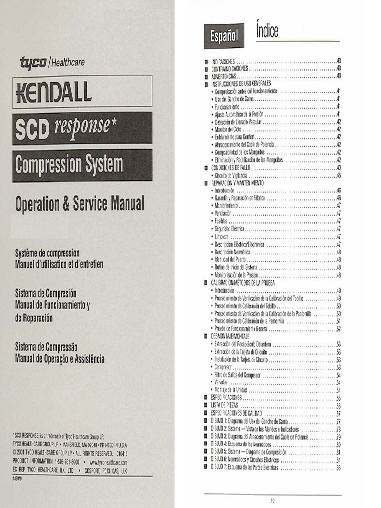 Manual Compresor Vascular SCD Response | PDF