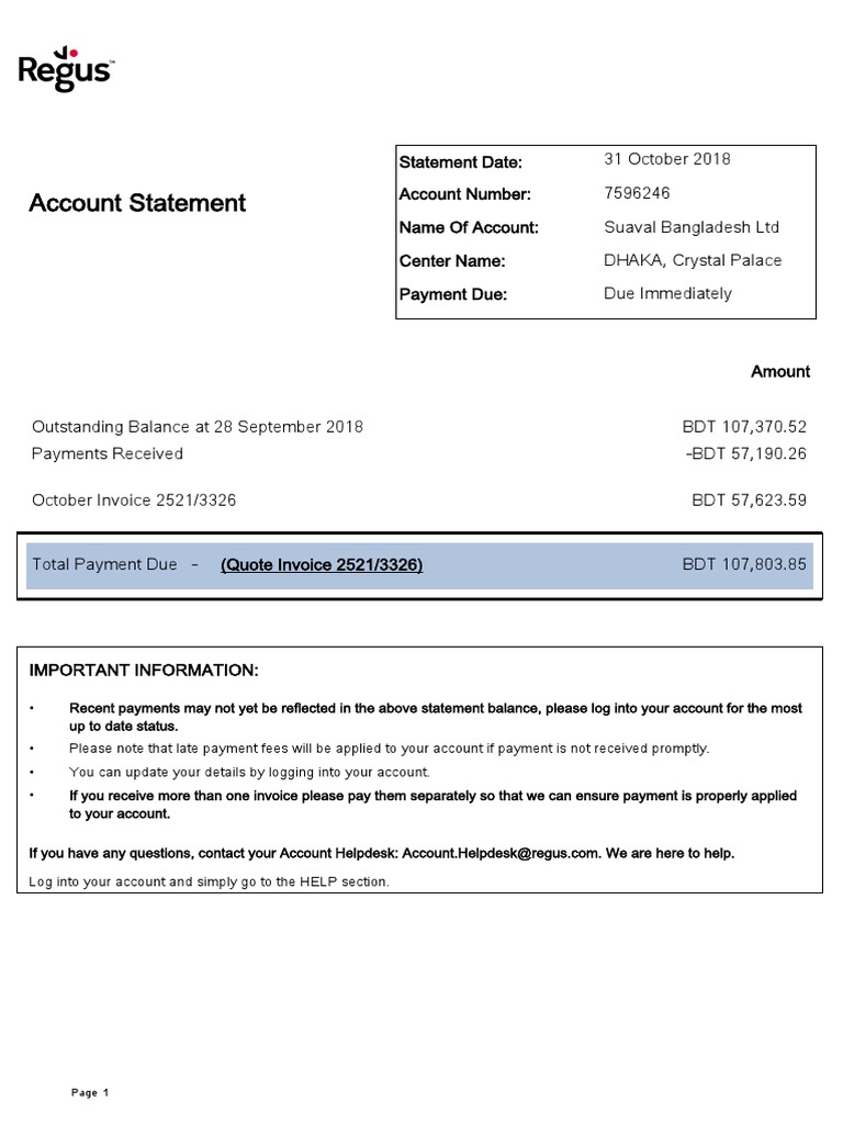 Ban204 - Regus | PDF | Payments | Fee