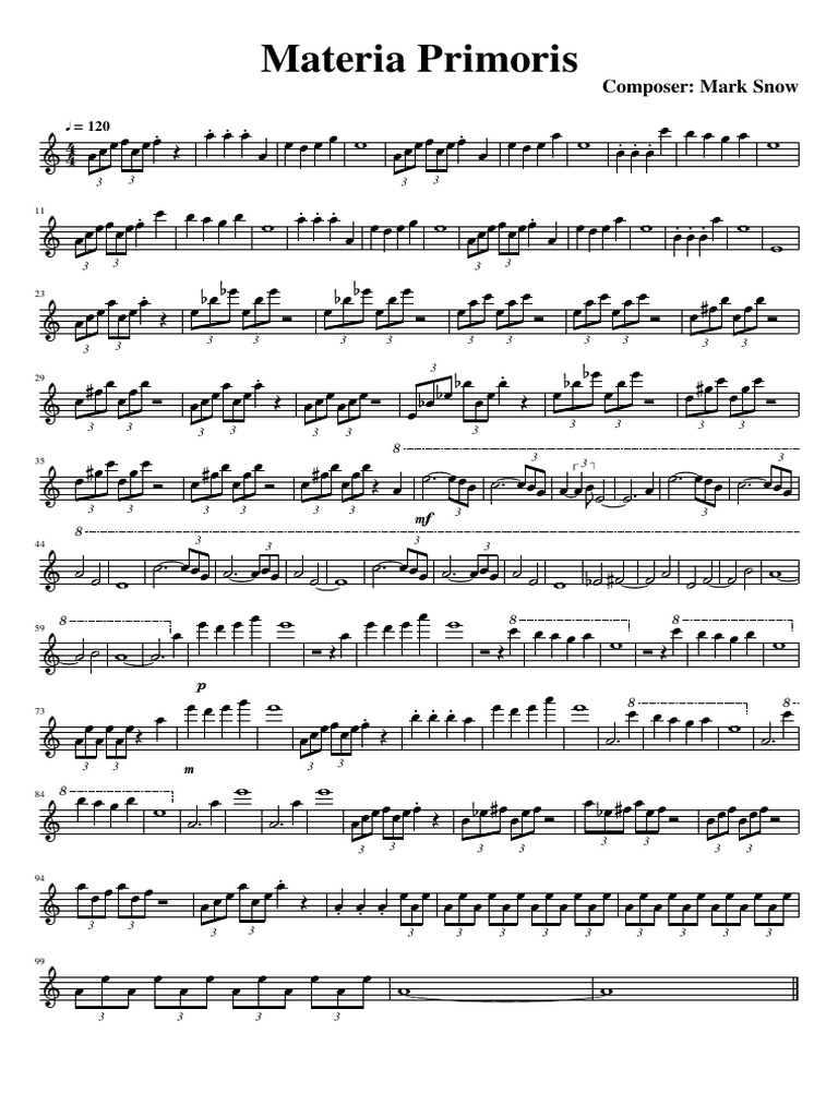 Mark Snow's Materia Primoris Score | PDF
