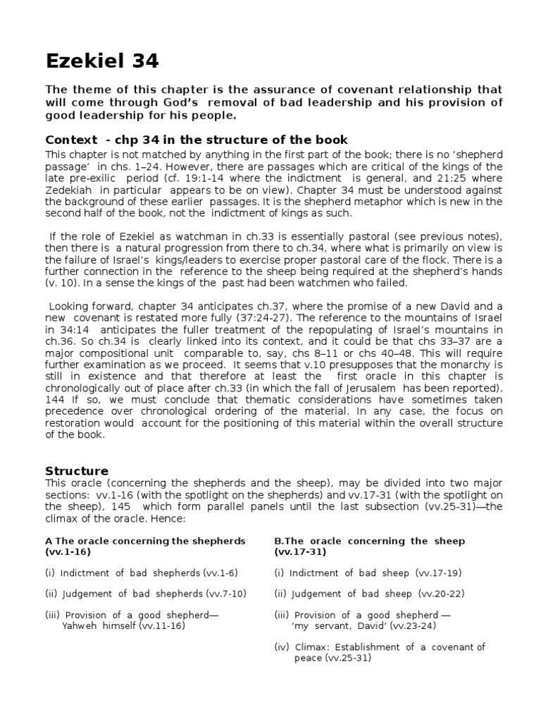 (OT3) Exegetical Template Ezekiel 34 | Shepherd | Sheep