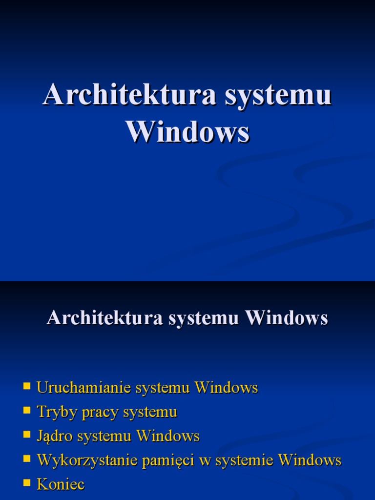 Architektura Systemu Windows | PDF