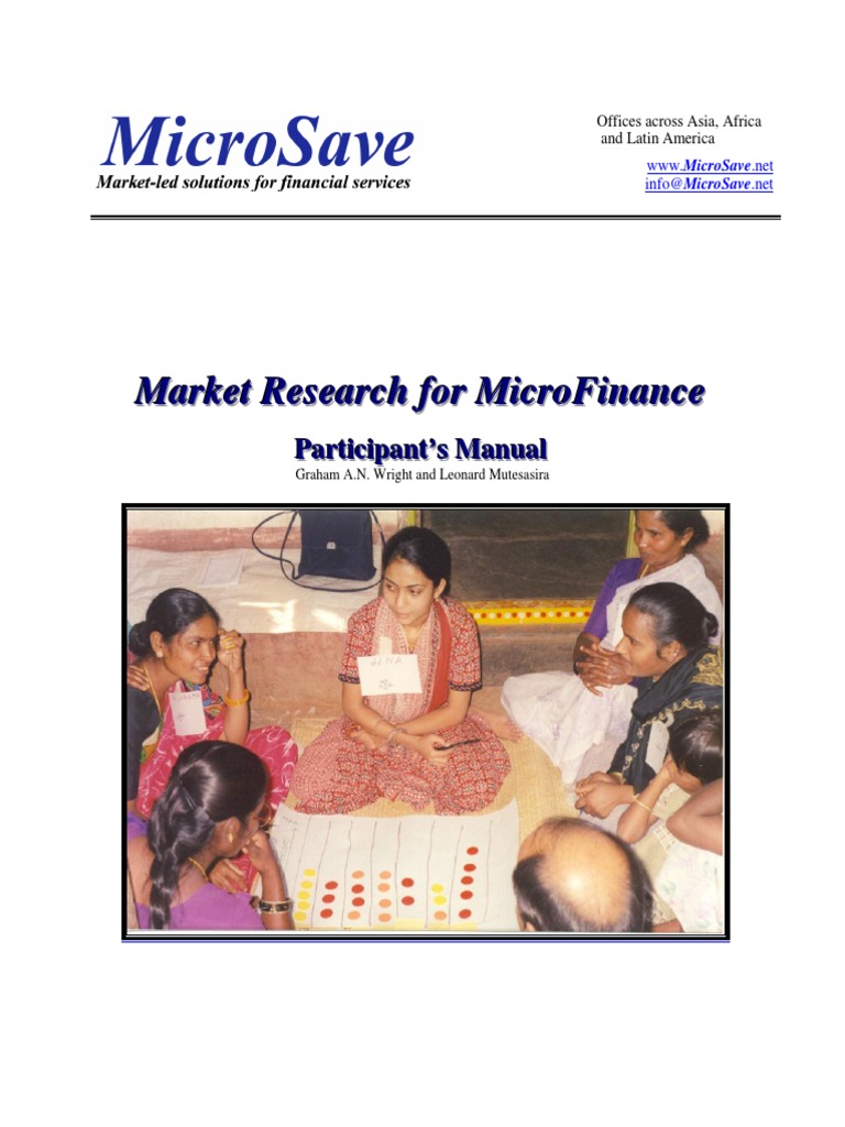 Market Research For Microfinance Participant S Manual 1 | PDF ...