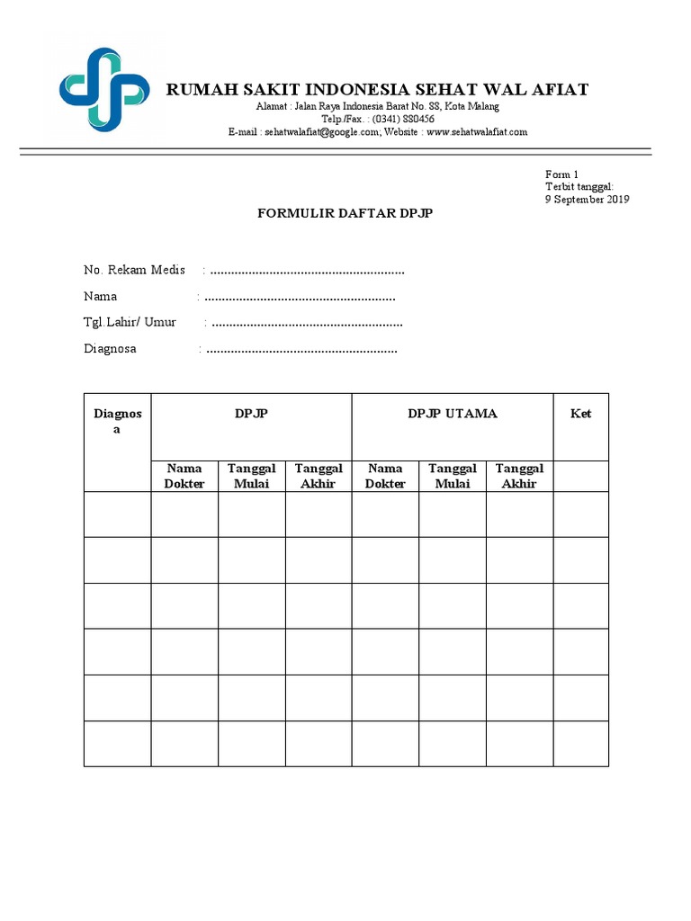 Daftar DPJP | PDF | Kesehatan Holistik | Gaya Hidup