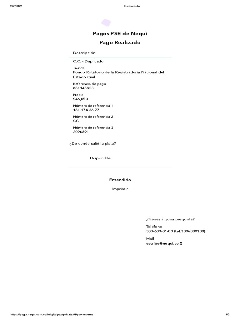 Pago Duplicado Cedula Papa | PDF