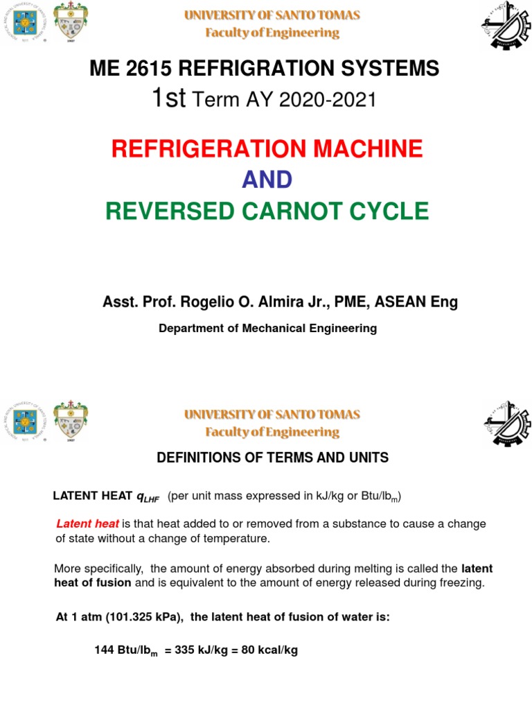 Refrigeration Machine: Reversed Carnot Cycle | PDF | Refrigeration | Engineering Thermodynamics