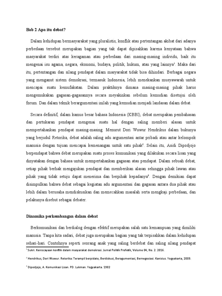 Bab 2 Apa Itu Debat (Project) | PDF