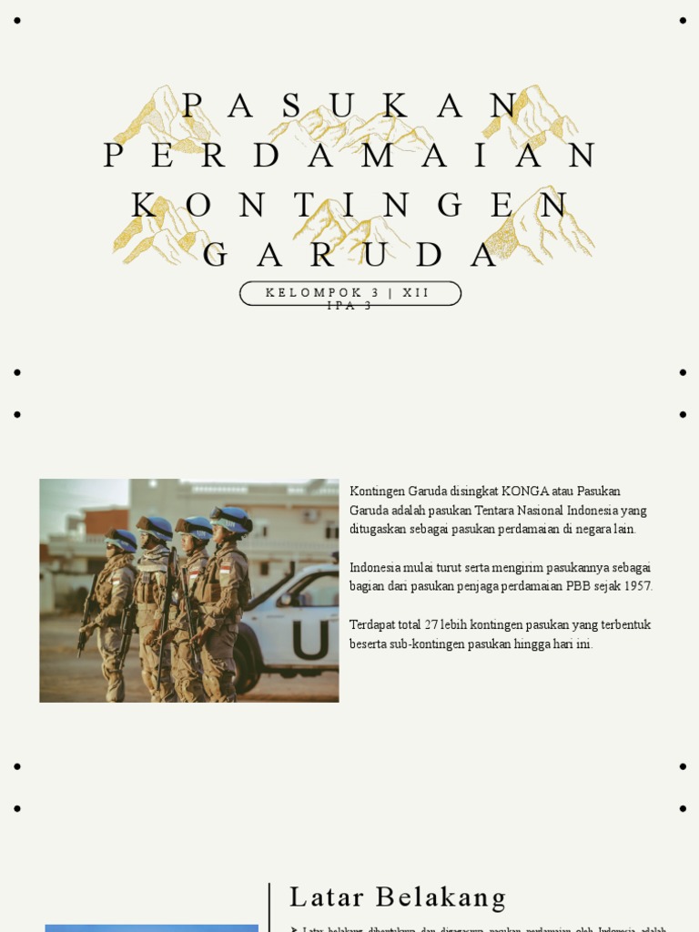 Sejarah Kontingen Garuda TNI | PDF | Perjalanan | Sejarah