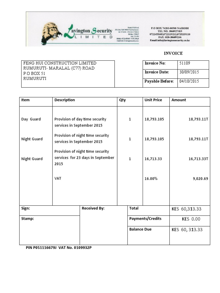 Invoice Invoice No: Invoice Date: Payable Before:: KES 60,313.33 KES 0. ...