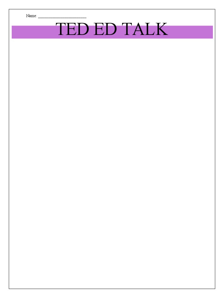 TED ED TALK Worksheet | PDF