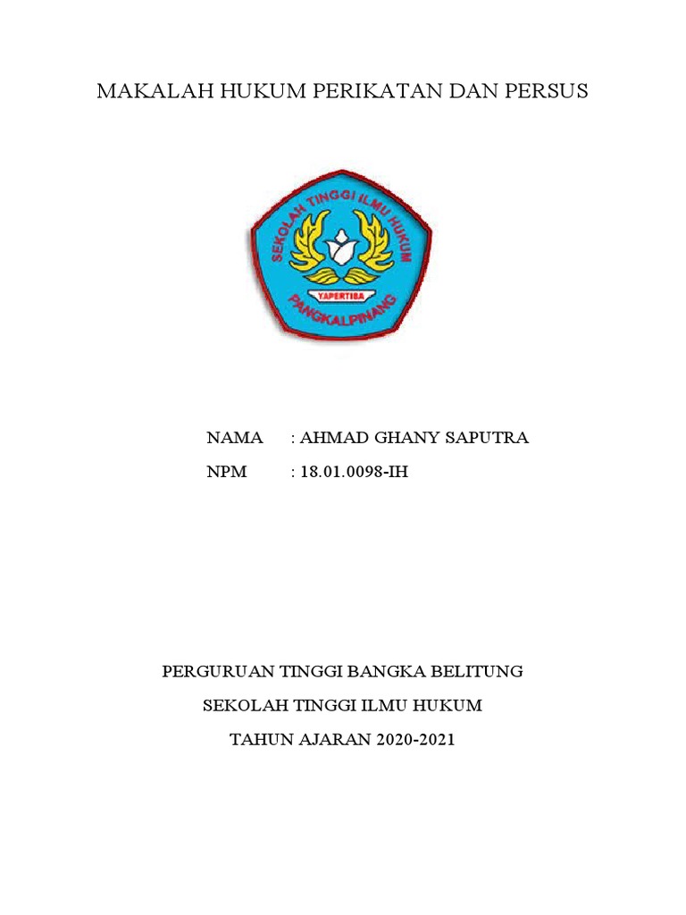 Cover Hukum Perikatan Dan Persus | PDF