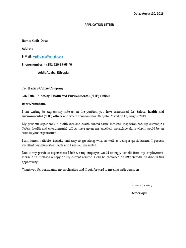 Application Letter KD | PDF