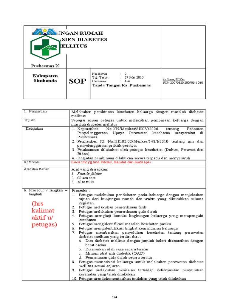 Sop Home Care Dm Pdf