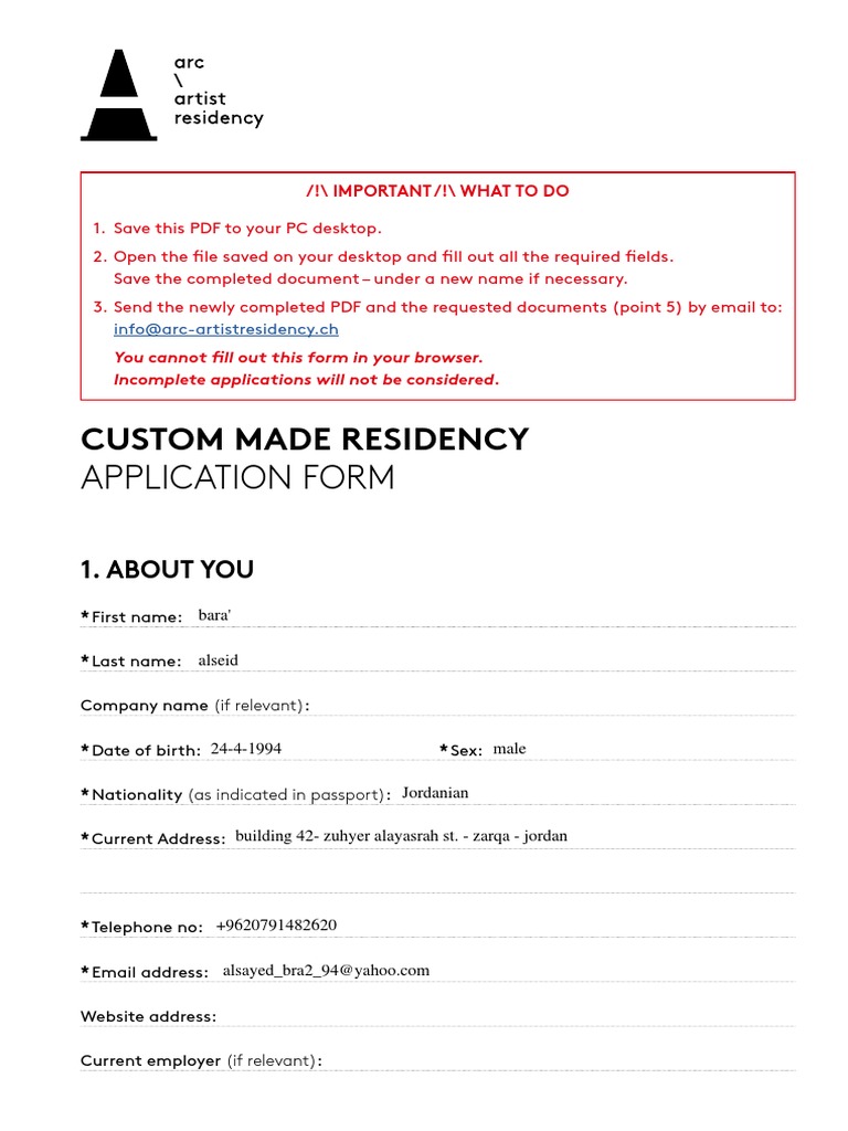 Bara' Application Form | PDF | Imagination | Paintings