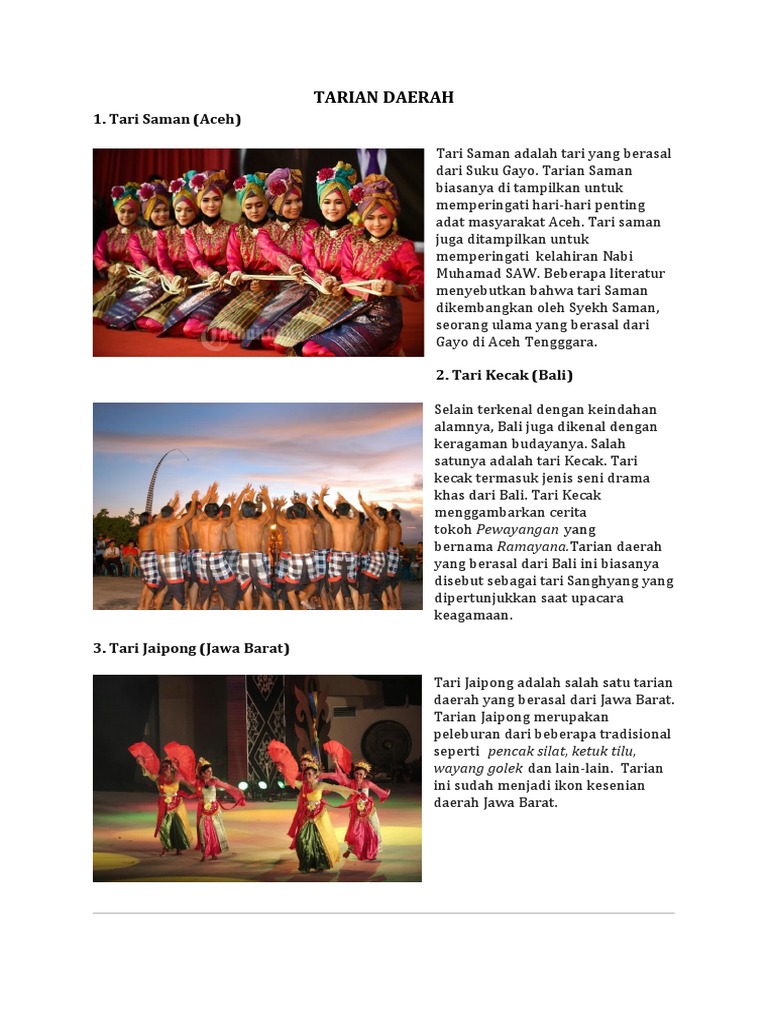 10 Tarian Daerah | PDF