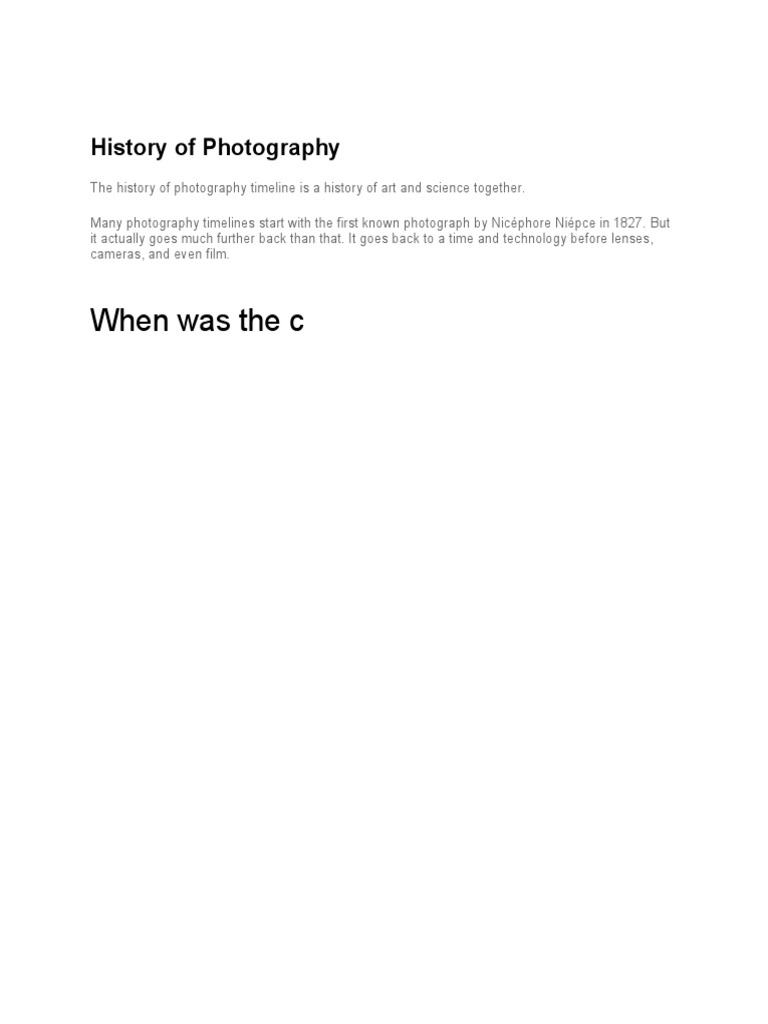 History of Photography | PDF