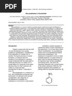 Synthesis of Aspirin (Lab Report) | PDF | Aspirin | Crystallization