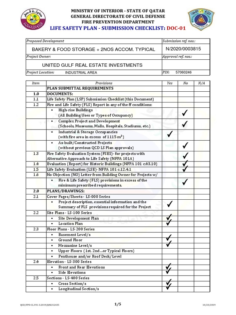 10) Life Safety Plans Submission CHECKLIST | PDF | Firefighting ...