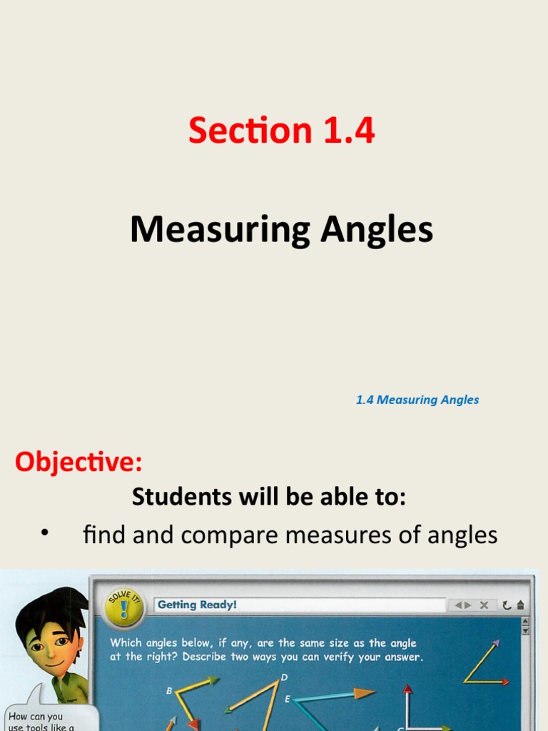 1 - 4 Measuring Angles | PDF | Angle | Space